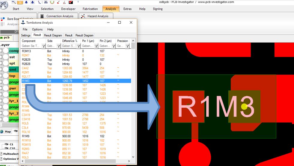 Tombstone DFM Analysis | PCB-Investigator Tombstone DFM Analysis | PCB-Investigator